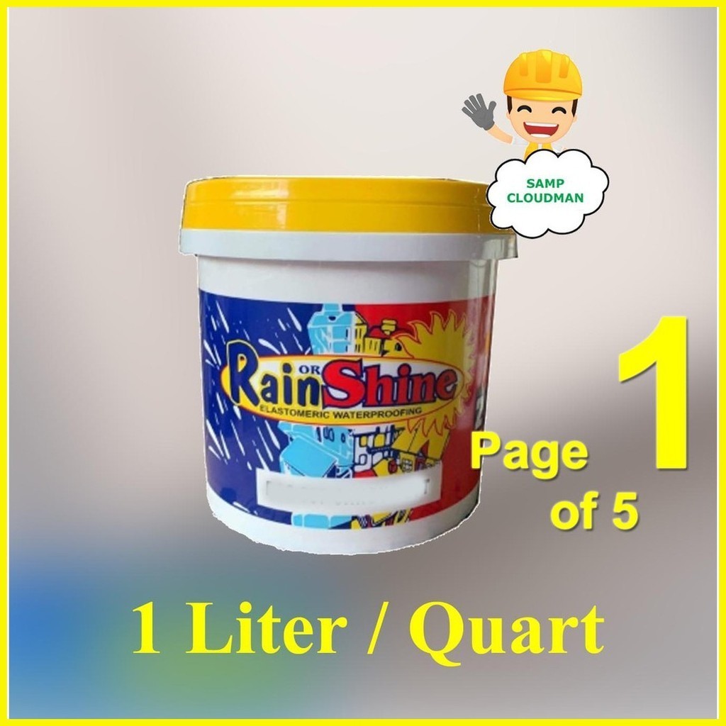 ⊙ ♒ Rain or Shine Elastomeric Waterproofing Paint Quart/ 1 Liter Chart ...