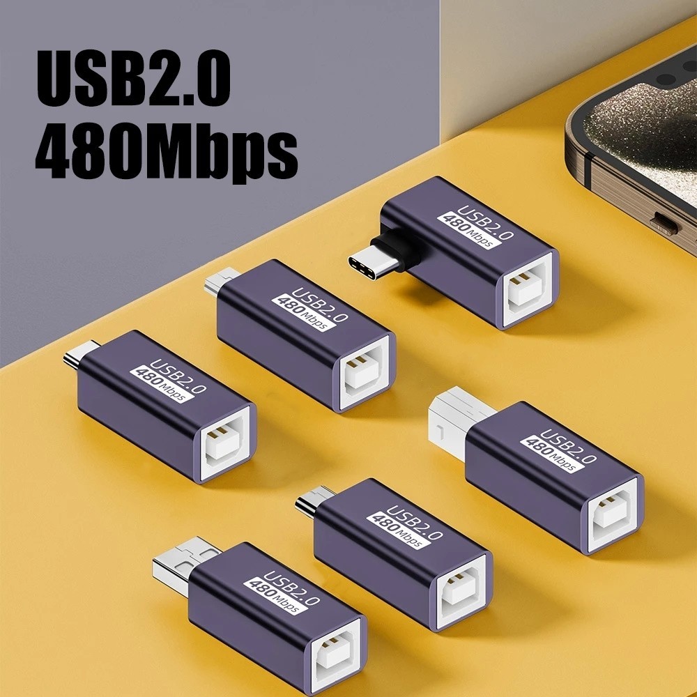 1Pcs 480Mbps Type-C/Micro USB 2.0 to USB-B Convert Adapter Connector ...