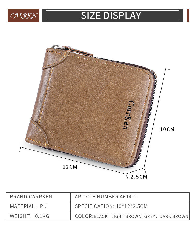 CarrKen New Men's Wallet Retro Horizontal Multi functional Card Bag ...