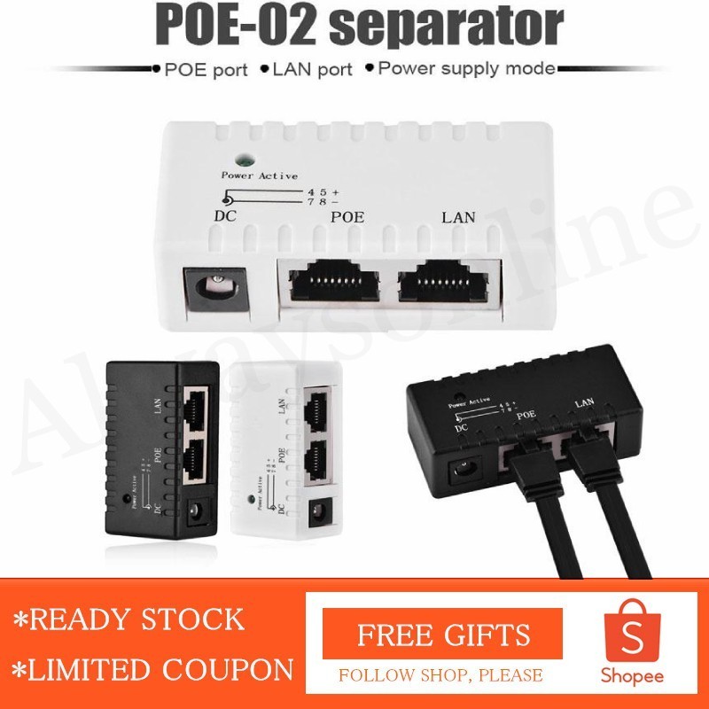 [READY STOCK] POE Splitter Power Over Ethernet Injector for LAN Network ...