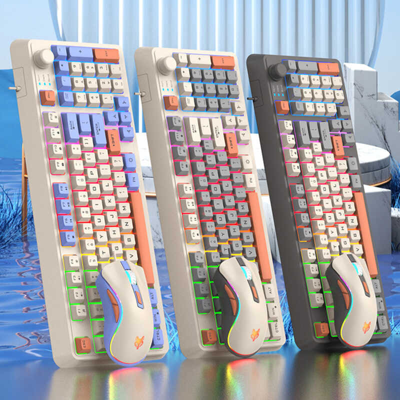 USB K82 Mechanical Port Gaming Keyboard 94 Keys With Mouse Wired ...