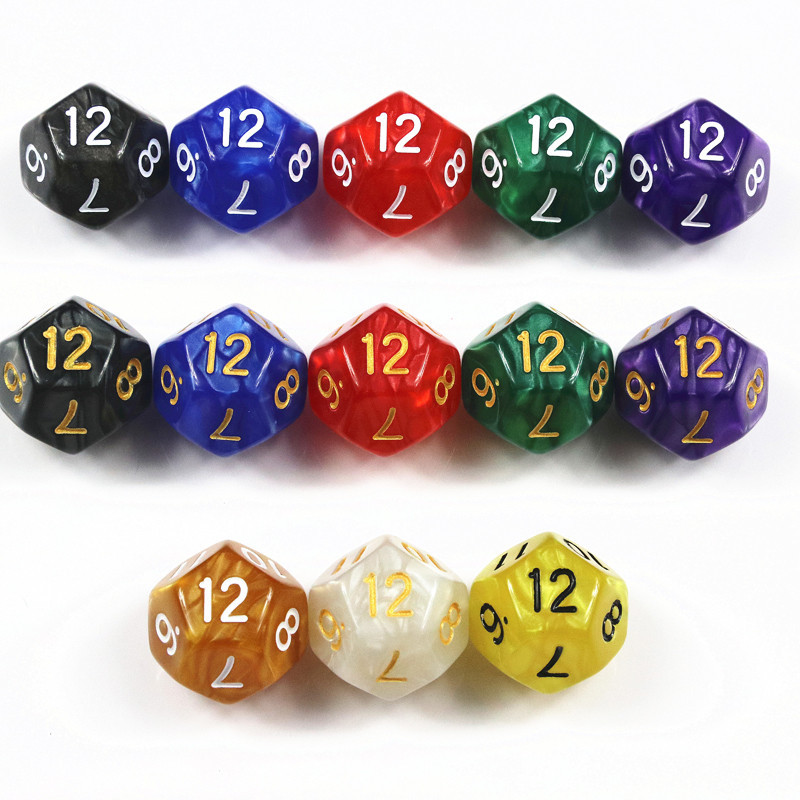 10pcs Polyhedral D12 Dice for DND 12 Sided Colored Desktop Game RPG ...
