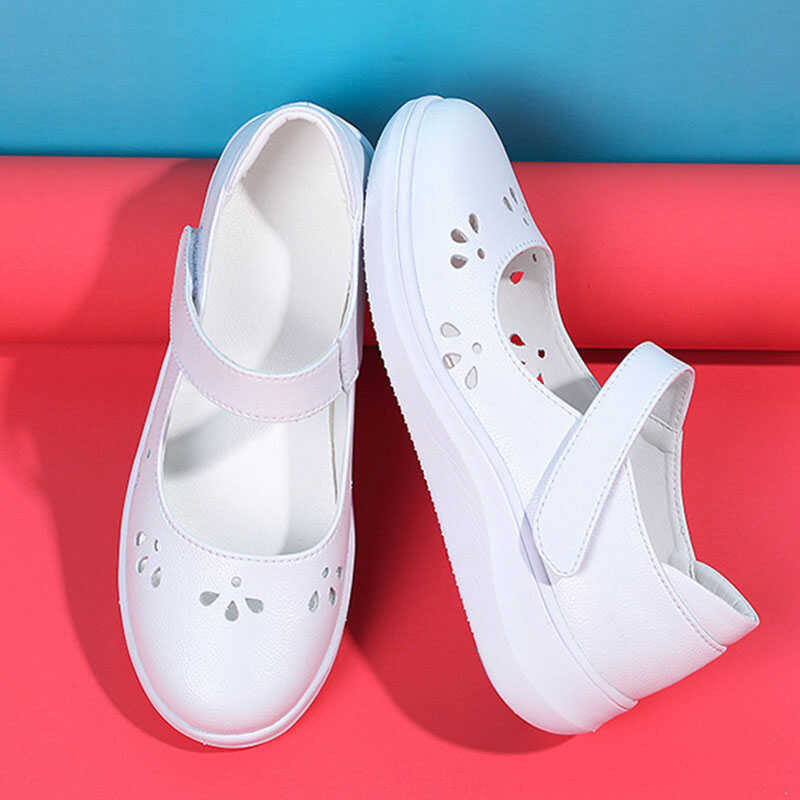 ≡ 2023 Mga Slip Sa Lolita Leather Mary Janes Nurse Shoes Babae White ...