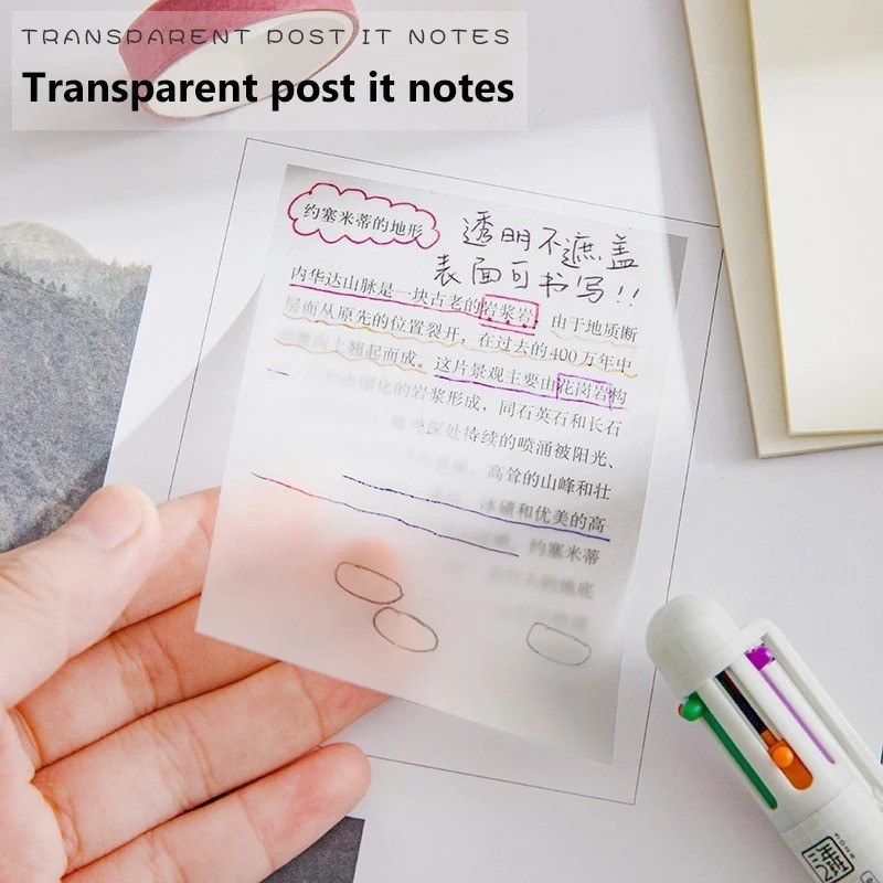 Translucent Transparent Sticky Notes - Waterproof Creative Self ...