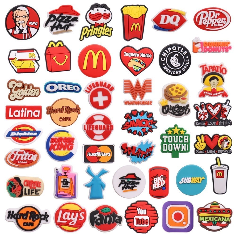 Cartoon HamBurger Cola Jbitz for design Brand Logo Jibitz design Sprite ...