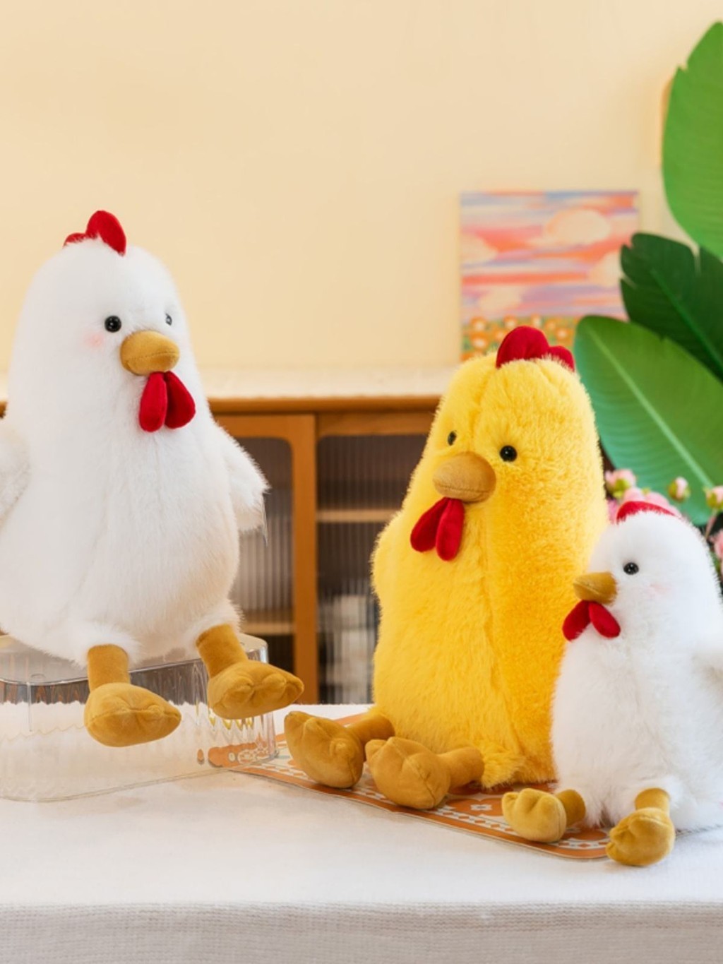 Cute Cartoon Rooster Doll Chick Plush Toy Children's Playmate And ...