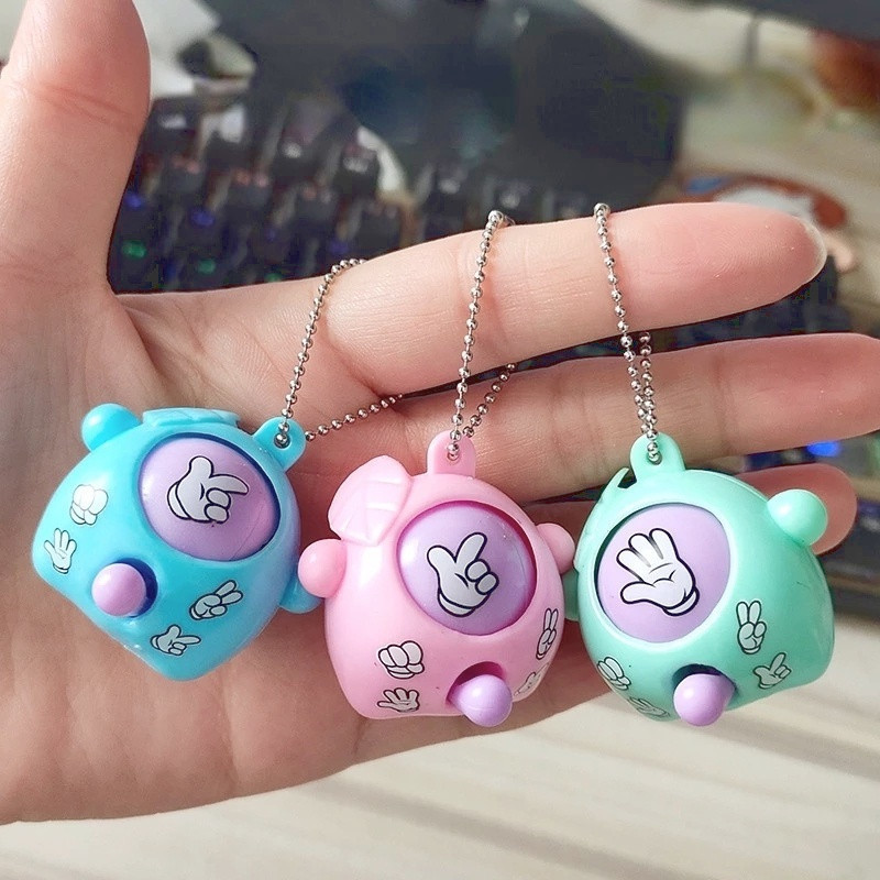 Funny Finger-Guessing Game Keychains - Mini Egg Shaped Key Ring ...