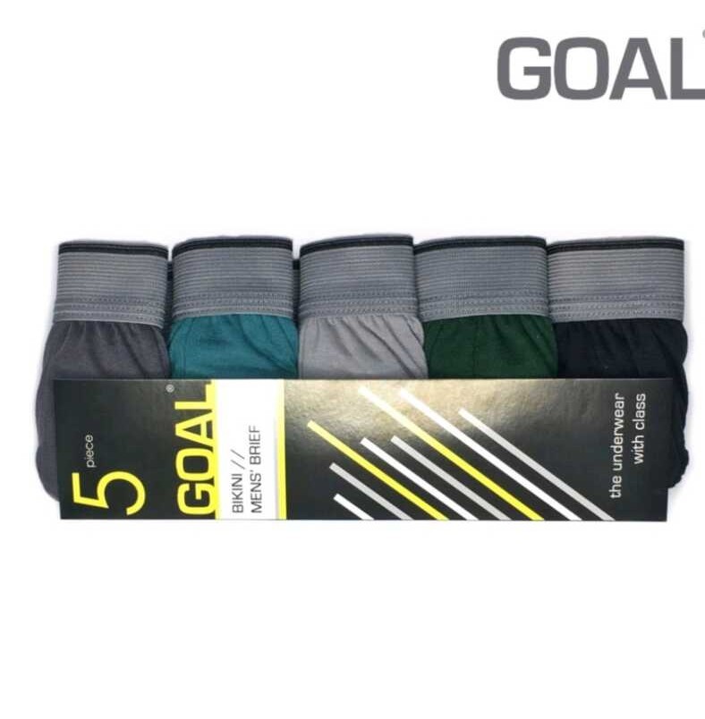 GOAL SORELLA 5 sa 1 breif pack (SET NG 5) PLAN itim, grey, madilim na ...