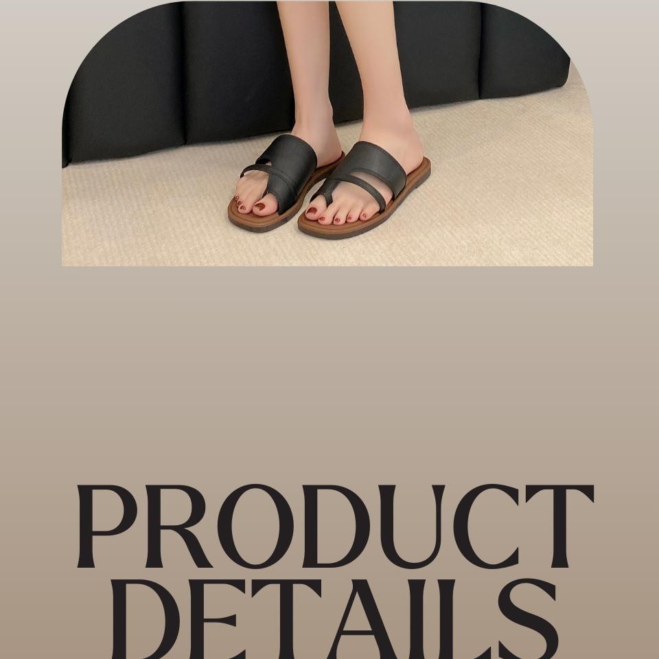 YOTO Casual Flat Sandals For Women One Finger Design Comfy Soft Strap ...