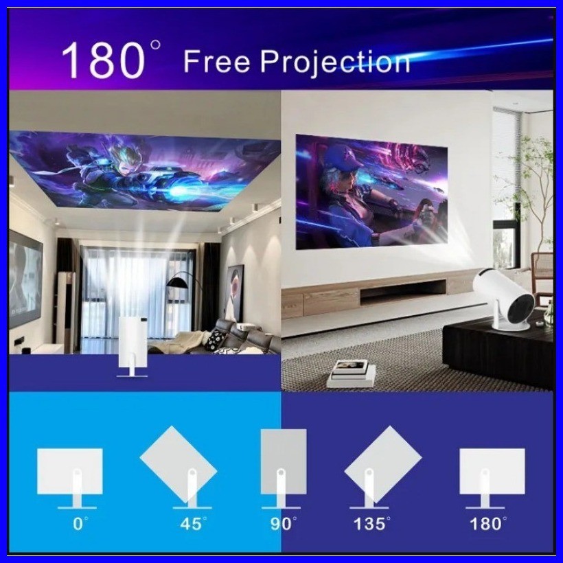 ⚽︎ ♀ HY300 Projector 4K Ultra HD Wide Screen Mobile Wireless Connection ...