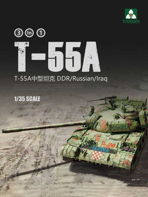 Model Three Flowers/TAKOM Assembled Tank 2056 1/35 Soviet T-55A Medium ...