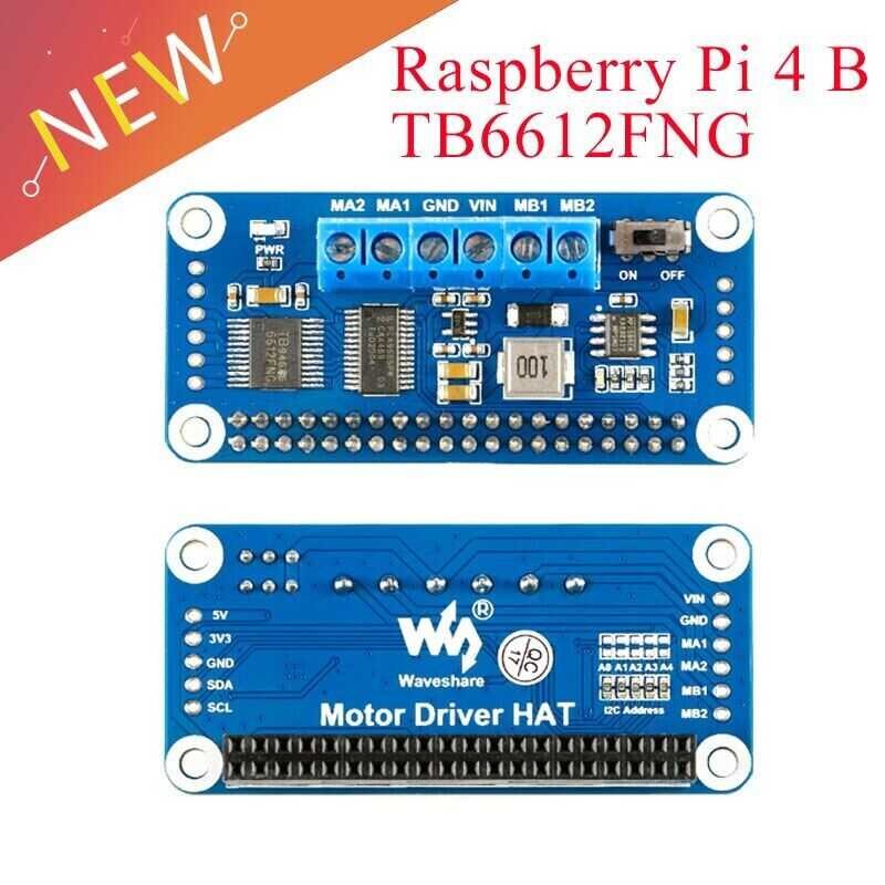 Raspberry Pi 4 B 3B Tb6612fng Expansion Board DC Motor Driver HAT I2c ...