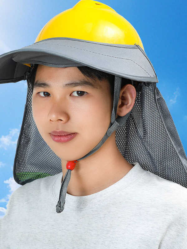 Summer construction site work standard: safety helmet, sun protection ...