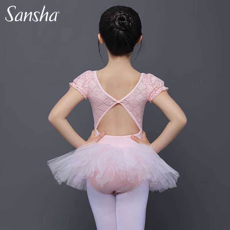 Kostum sayaw para sa mga bata Sansha TUTU malupit Princess lace ballet skirt maikling manggas na ...