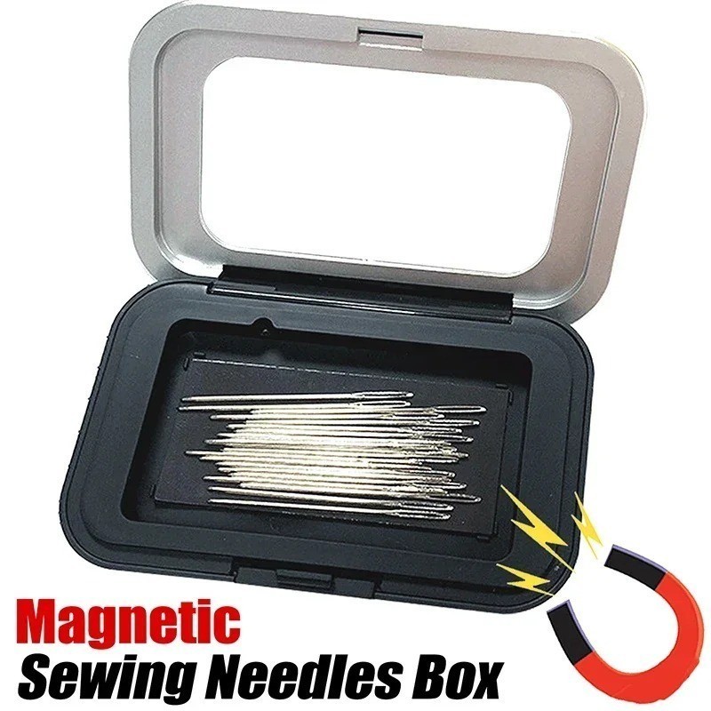 [Hot] Magnet Sewing Needles Holder - Portable Black Rectangle Needle ...