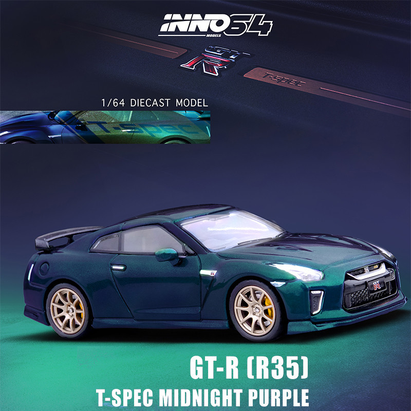 PreSale INNO 1:64 GTR R35 T-SPEC Midnight Purple Diecast ama Car Model ...