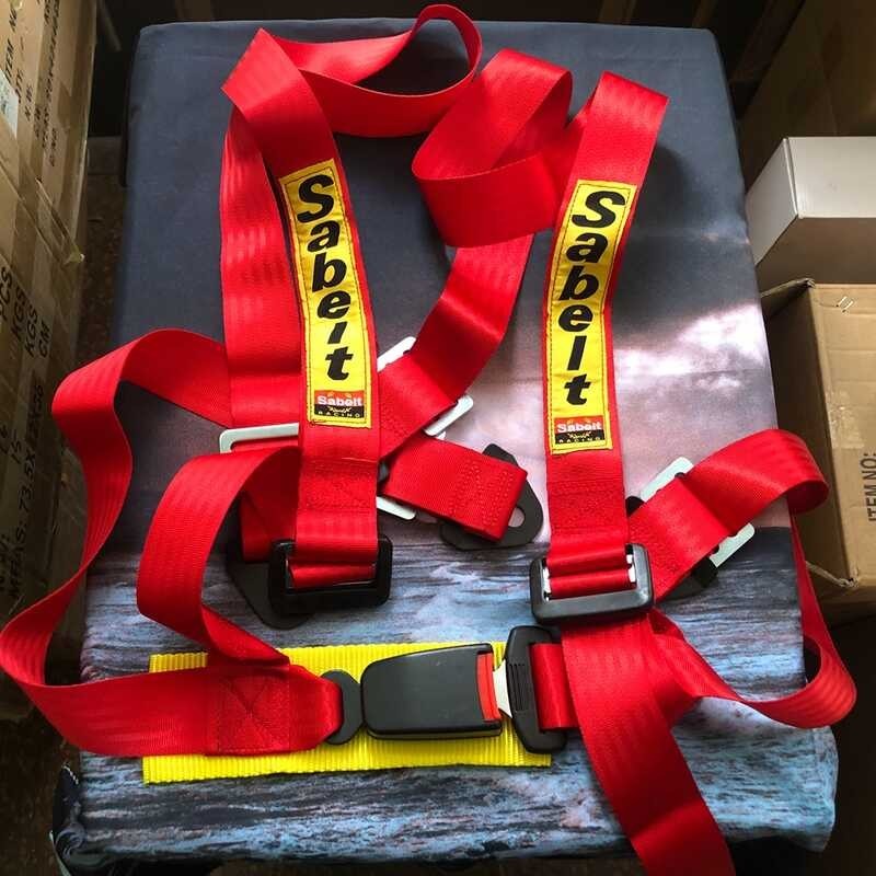 WD Red JDM Car Universal 4 Point Sabelt Racing Seat Belt Sports Racing ...