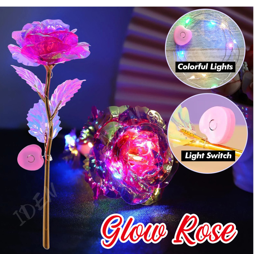 【Glowing Rose】Artificial flower LED Flashing Rose for Valentine's Day ...