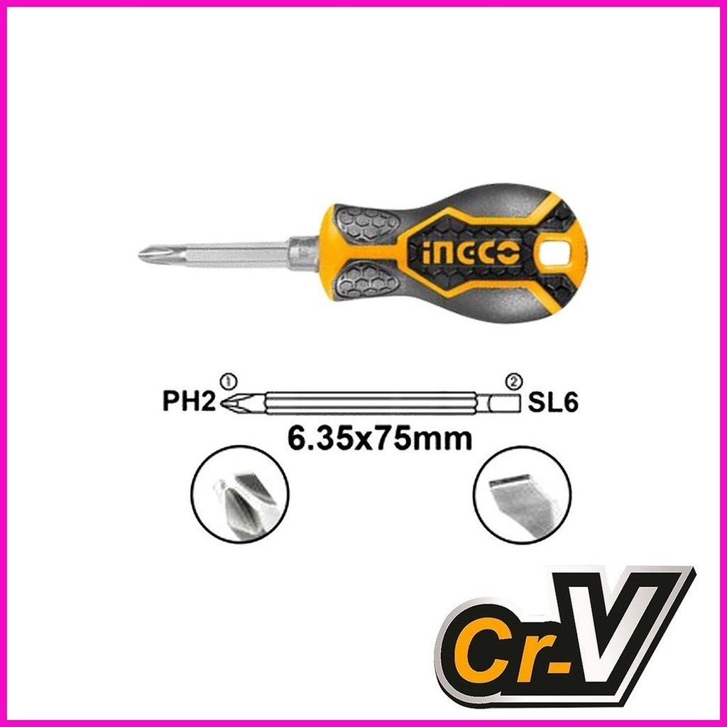 Ingco Original 2 In 1 Mini Interchangeable Screw driver Set Screwdriver ...