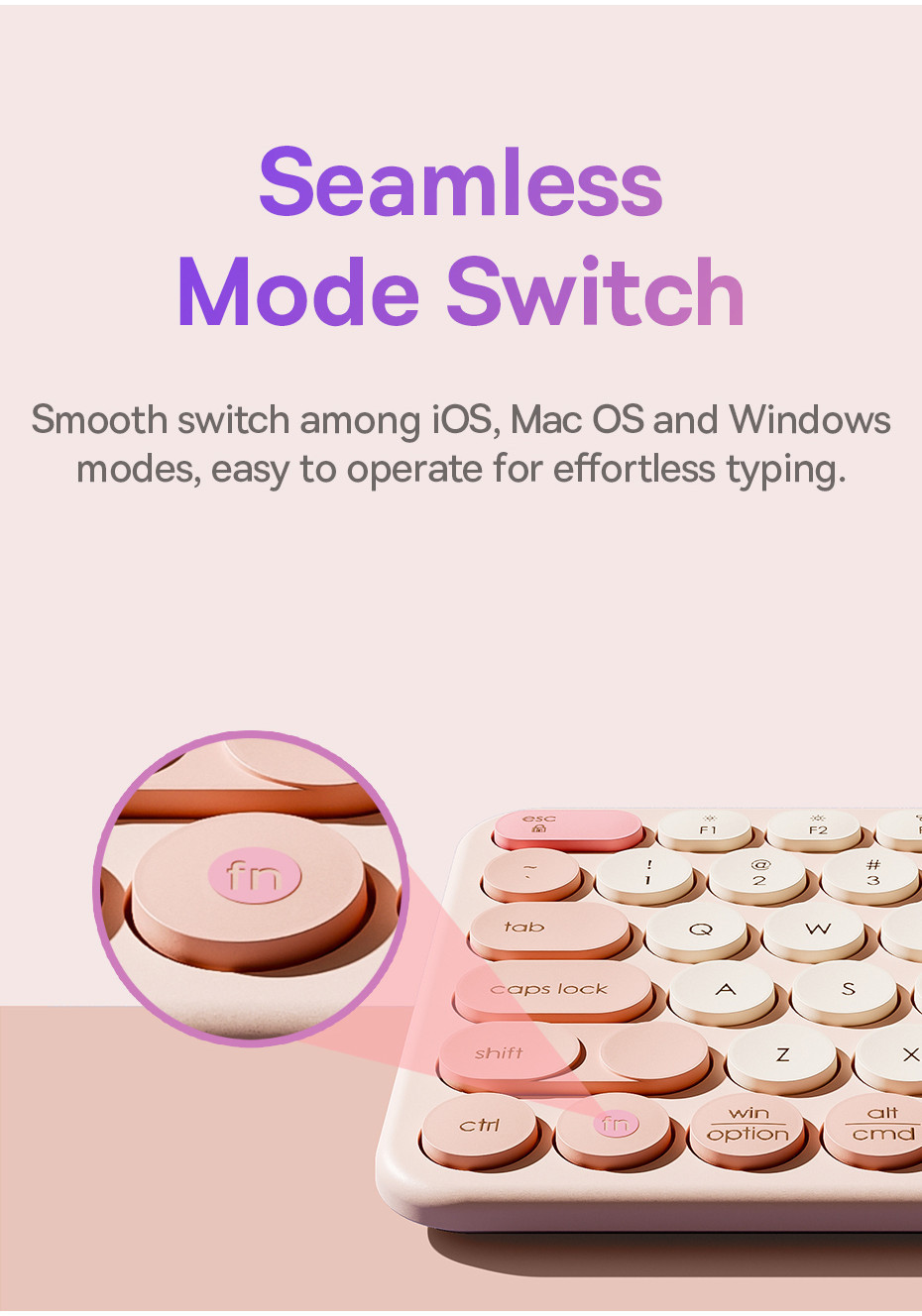 Baseus Wireless Keyboard 2.4 GHz Dual Bluethooth Mode Quiet Keys ...