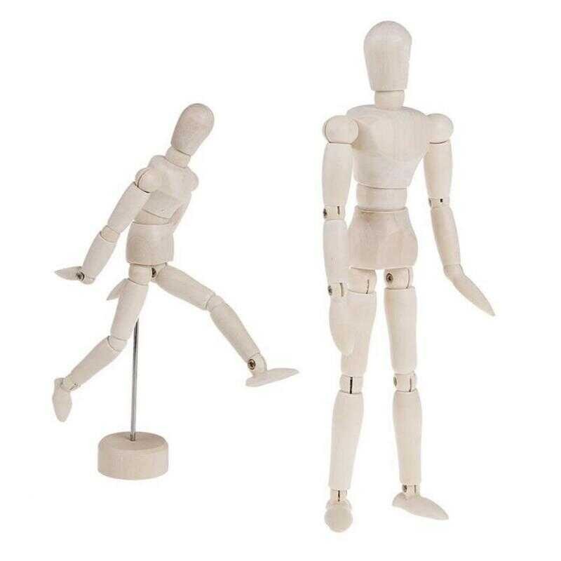 2 TECH NEW Artist Movable Limbs Handmade Male Wooden Figure Model ...
