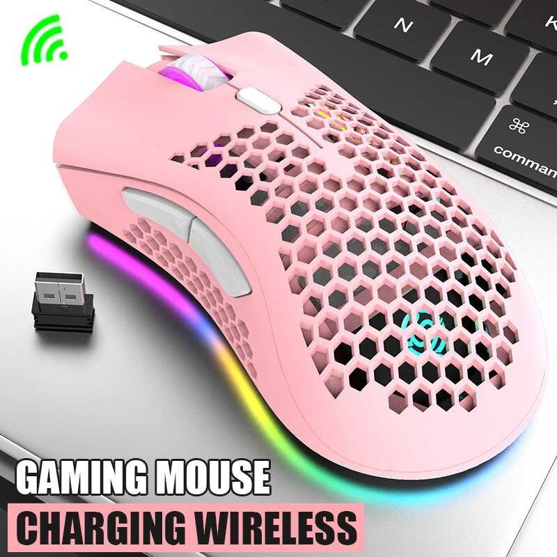 2.4G Bm600 Lightweight Honeycomb Design Wireless Gaming Mouse RGB ...