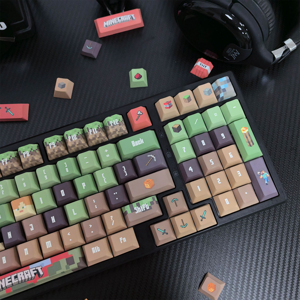 Minecraft Keycap Cherry Profile PBT Five-sided Dye Sublimation 133 Keys ...