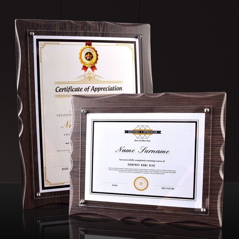 Light Luxury Certificate Of Honor Photo Frame Table A4a5 Certificate ...