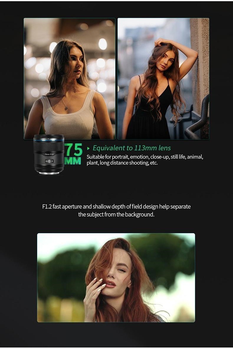 SIRUI 16mm 75mm F1.2 Sniper Series APSC AF Autofocus Lens for Mirrorless Cameras | Shopee ...