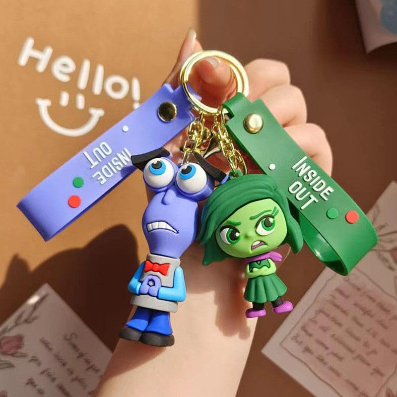 Inside Out Keychain, Cartoon Keychain Disney and Pixar Sadness Fear ...