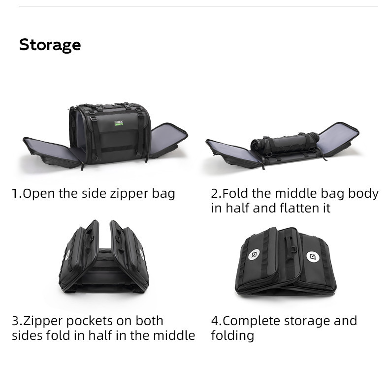 ROCKBROS Rear Seat Motor Bag Universal Portable Big Capacity Riding Bag ...