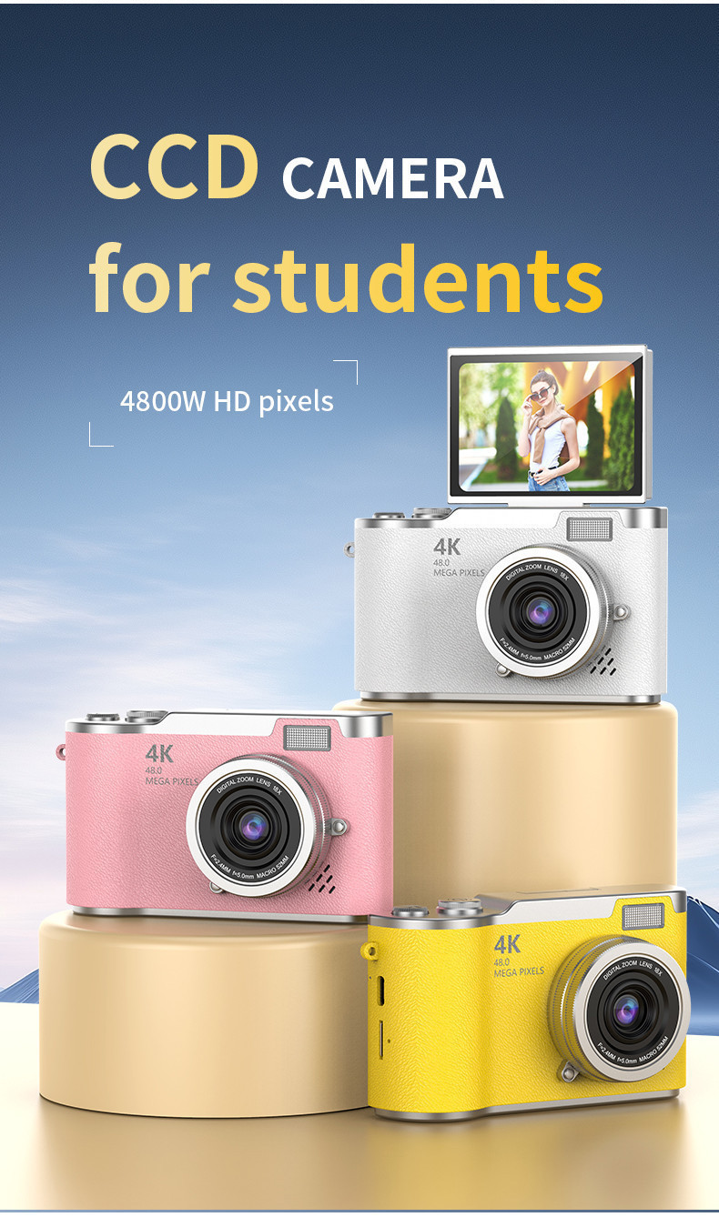 4K Digital Photography Camera CCD 8X Zoom 4K 4800W Pixels AF Autofocus ...