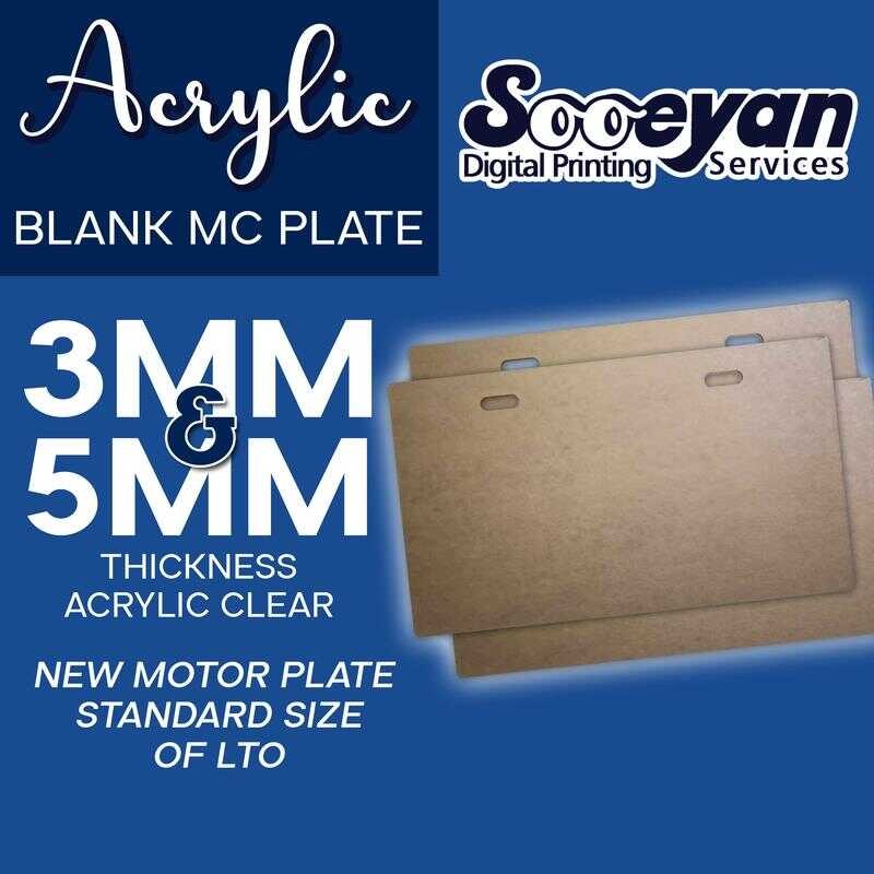 BLANK ACRYLIC MOTOR PLATE NUMBER (New LTO Standard) | Shopee Philippines