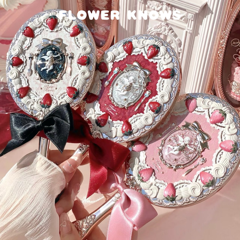 FLOWER KNOWS Mirror Strawberry Cupid Mirror Bow Relief Exquisite Makeup ...