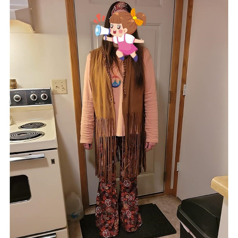Hippie Costume Women Peace Love Girls Party 60s 70s Hippie Stage Wear ...