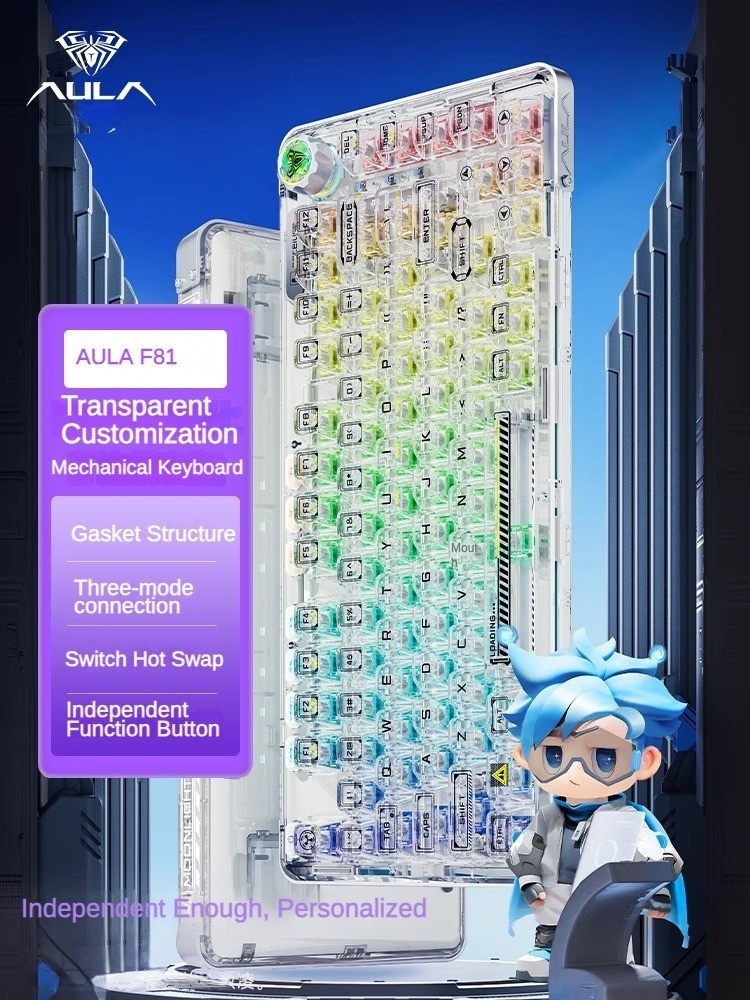 2024 New Arrival！AULA F81 2.4G Wireless Bluetooth Three-mode ...