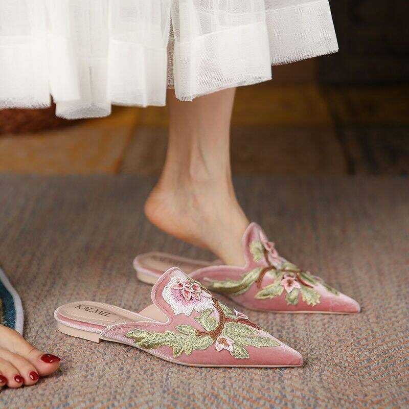 Ng Kaswal Magsuot Fashion Versatile Tamad Tulis Na Daliri Baluktot Flat ...