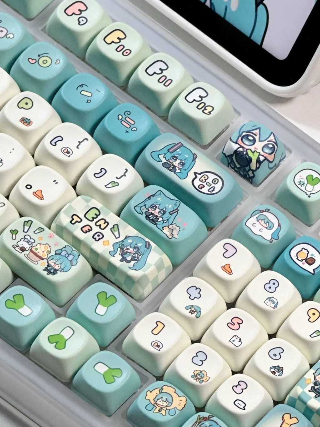 Miku Virtual Idols Cartoon Keycap MOA Profile PBT Five-side Dye ...