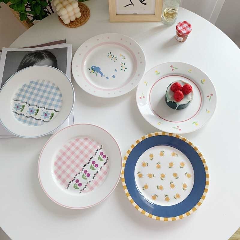 Retro Fresh Maganda Little Flower Ceramic Dish Breakfast Dessert Plate ...