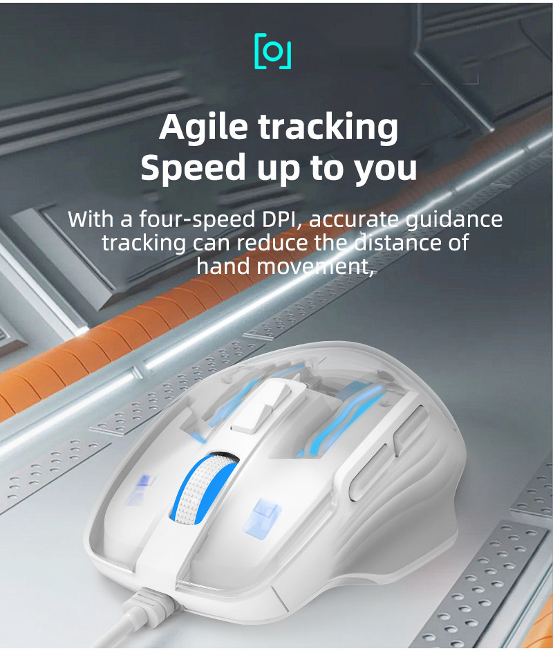 Zeus transparent wired gaming mouse features 4-level DPI RGB and ...