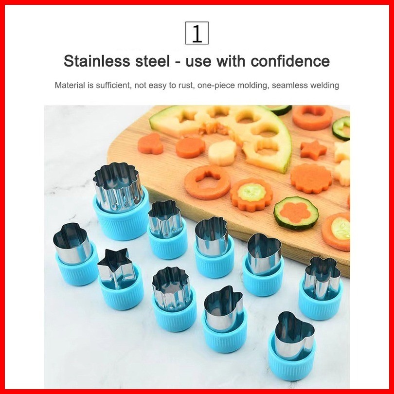 ♠ 9pcs Fruit Vegetable Cookie Sandwich Cutter Shaper Molder (BLW, Food ...