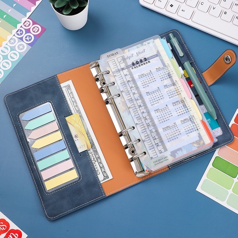 Binder Budget Planning Notebook Set - A6 Binder DIY Planner PU Leather ...