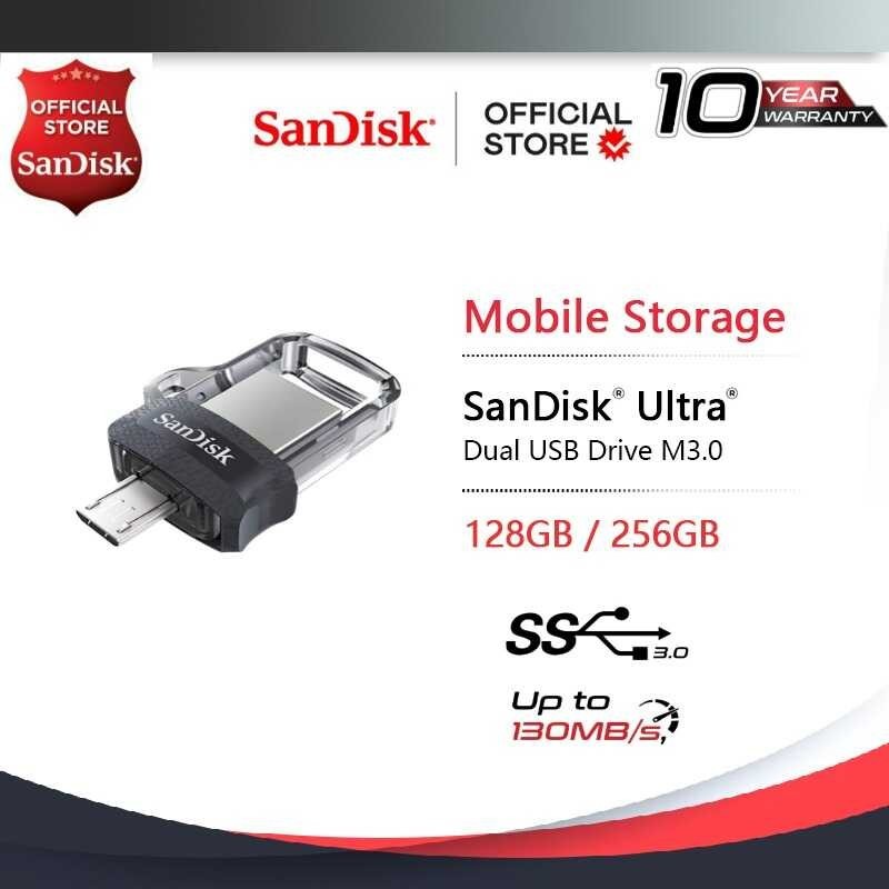 SDD3 Ultra 128GB 256GB OTG / Dual USB Drive M3.0 (Translucent Black ...