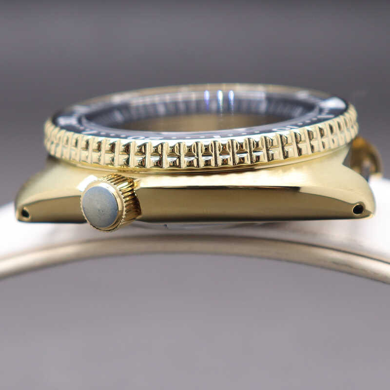 45Mm ☀ Gold Men's Watch Cases Skx Skx007 Skx013 Sapphire Glass For ...