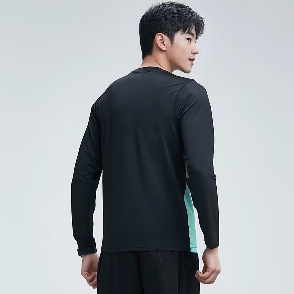 2025 Summer Men's Sports Long Sleeve Tshirts Quick-dry Breathable Gym T ...