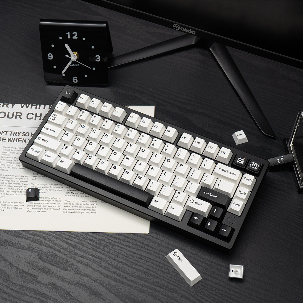 KeyGenius PBT double Shot Keycaps WOB BOW EVA Rome cherry profile Keycaps set for Mechanical ...