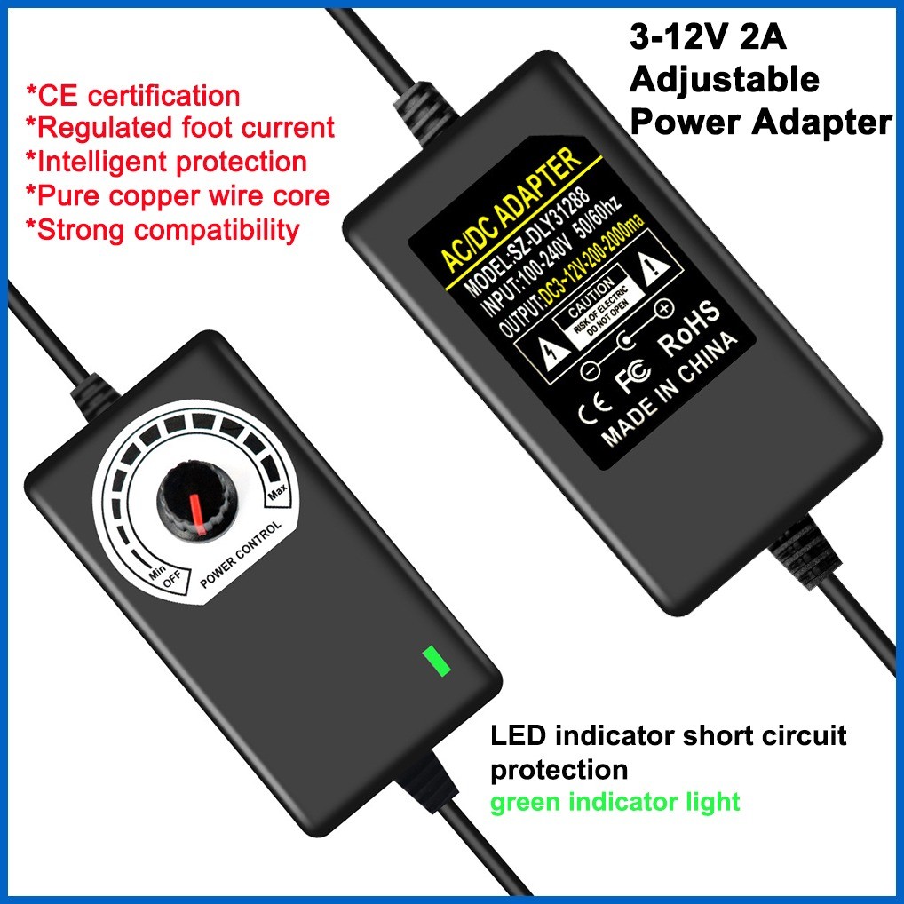 ๑ 100-240V AC To DC 12V 2A LED Power Supply 50/60HZ, 12 Volts 2 Amps AC ...