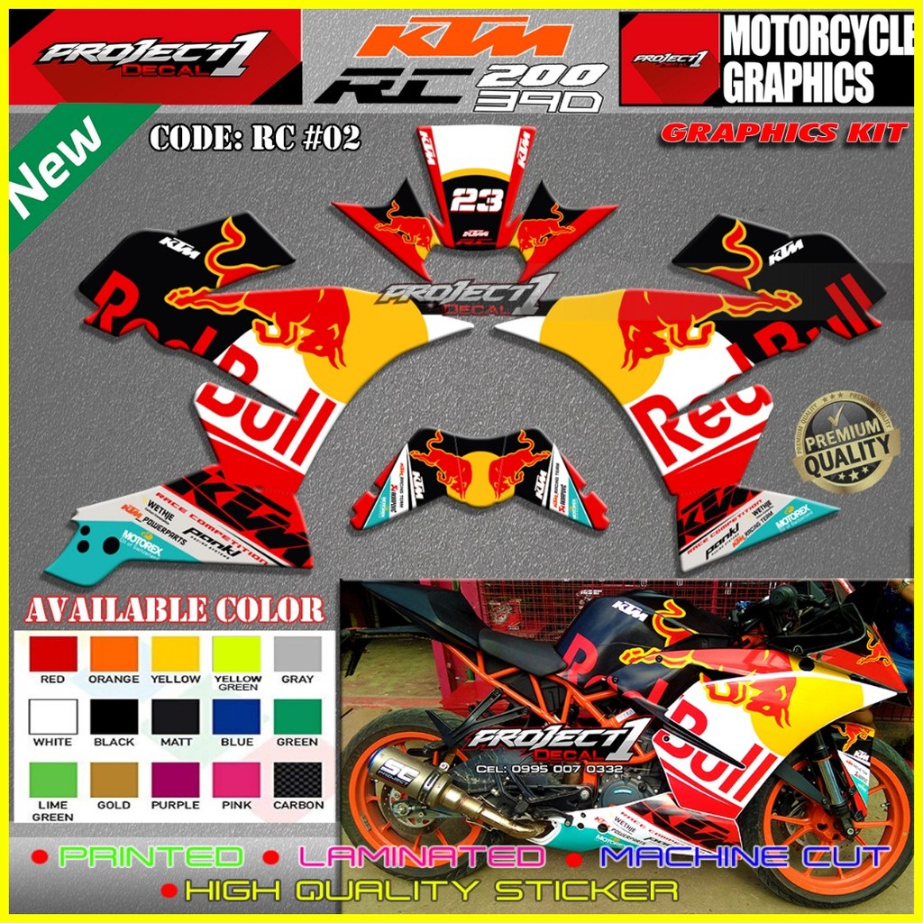 Top Rated KTM RC 200/390 full graphics kit-decals 8 design | Shopee ...