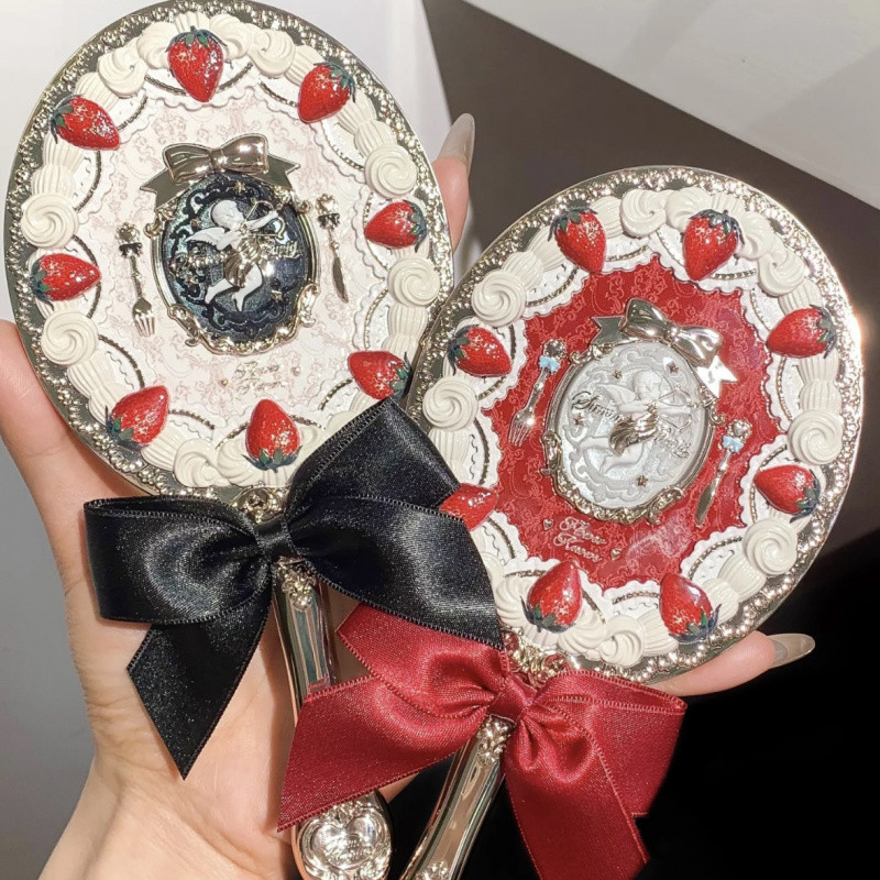 FLOWER KNOWS Mirror Strawberry Cupid Mirror Bow Relief Exquisite Makeup ...