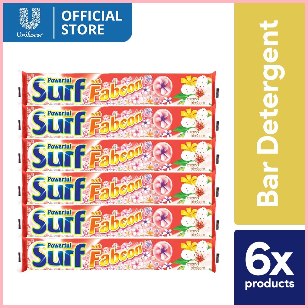 Surf Laundry Bar Detergent Cherry Blossom 360g Bar 6x | Shopee Philippines